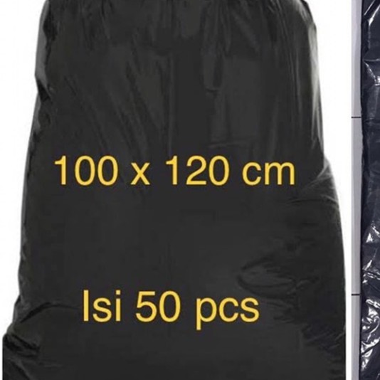 Jual Plastik kantong sampah Hitam tebal/Trash Bag Ukuran 100 x 120 cm isi 50 lembar | Shopee ...