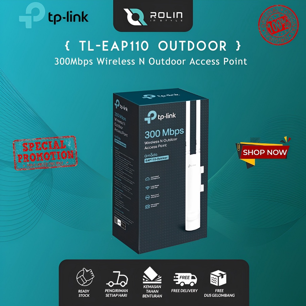 Jual TPLINK EAP110 OUTDOOR 300Mbps Wireless N Outdoor Access Point ...