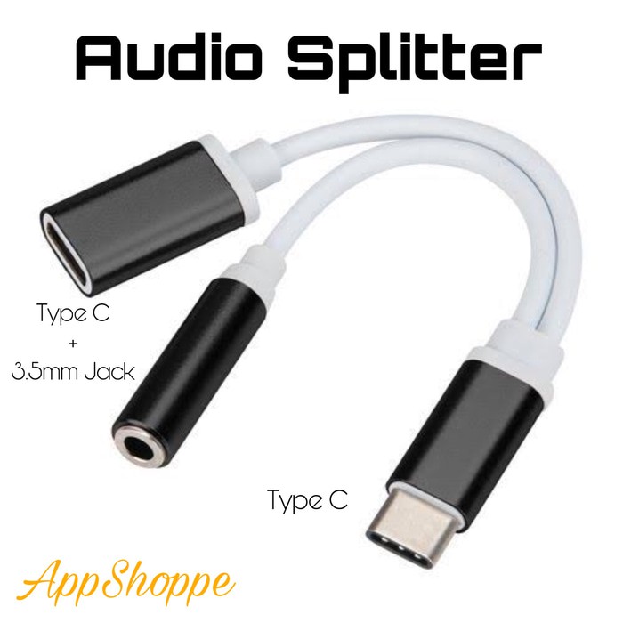 Jual Audio Splitter Converter USB Type C To 3.5mm Jack AUX Headphone ...