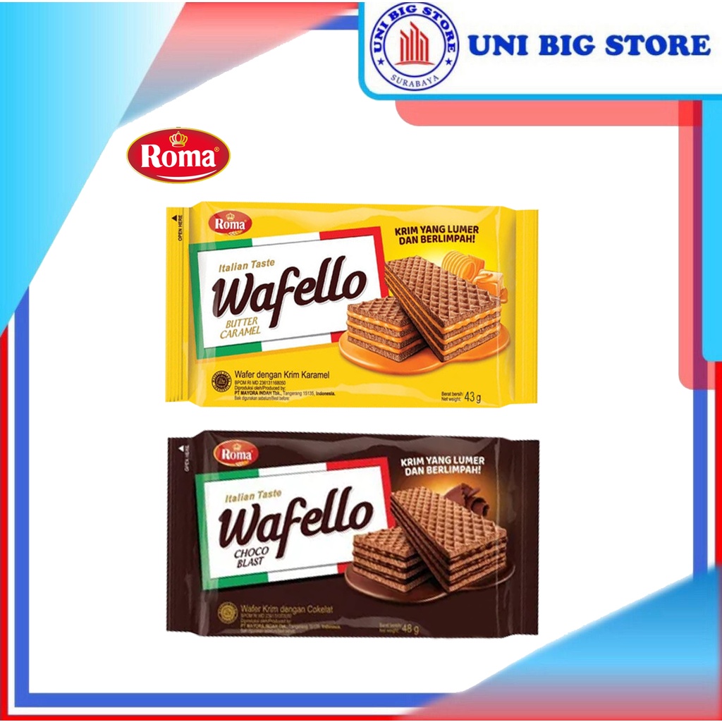 Jual Wafello Italian Taste Wafer Butter Caramel Choco 43 gr | Shopee ...