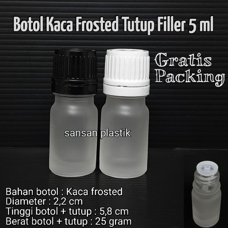 Jual Botol kaca clear frosted 5ml tutup filler / Botol kaca tutup ... Jual Botol kaca clear frosted 5ml tutup filler / Botol kaca tutup ...