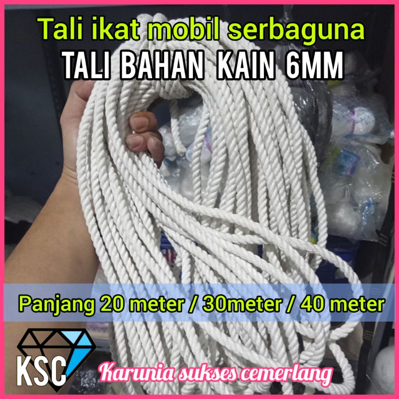 Jual TALI TAMBANG BAHAN KAIN 6MM / TALI IKAT MOBIL TRUK / TALI LOSBAK ...