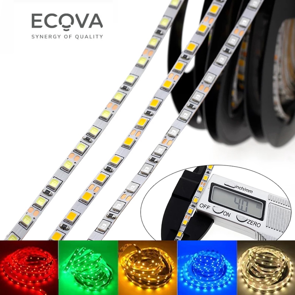 Jual LED Strip Indoor 12v 2835 5 Meter IP-20 Putih//Warm White /ECOVA ...