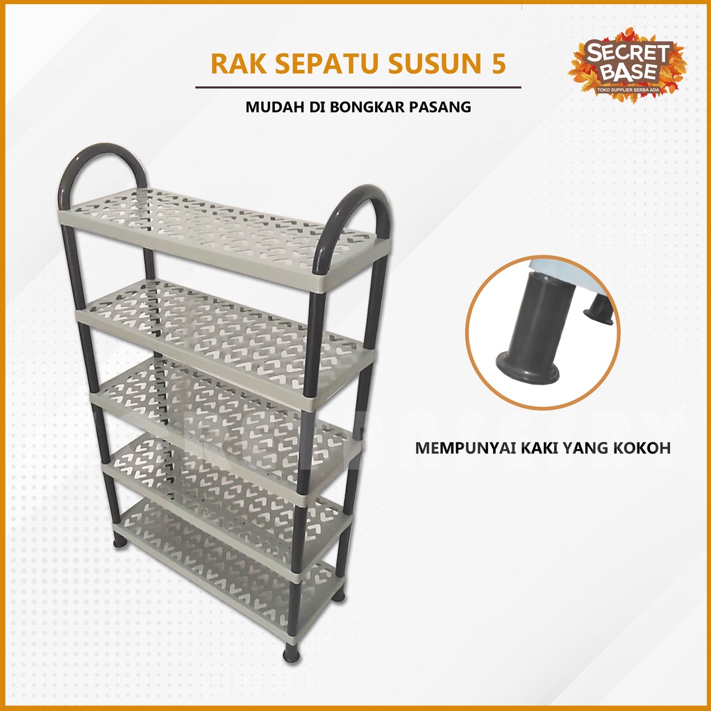 Jual RAK SEPATU 5 SUSUN - Rak Besar / Tempat Sandal / Rak Sepatu Kokoh ...