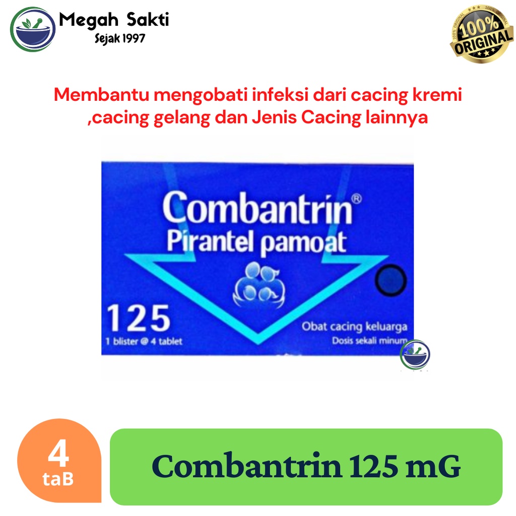 Jual MGS - Combantrin Tablet 125mg - Obat Cacing Gelang , Tambang dan ...