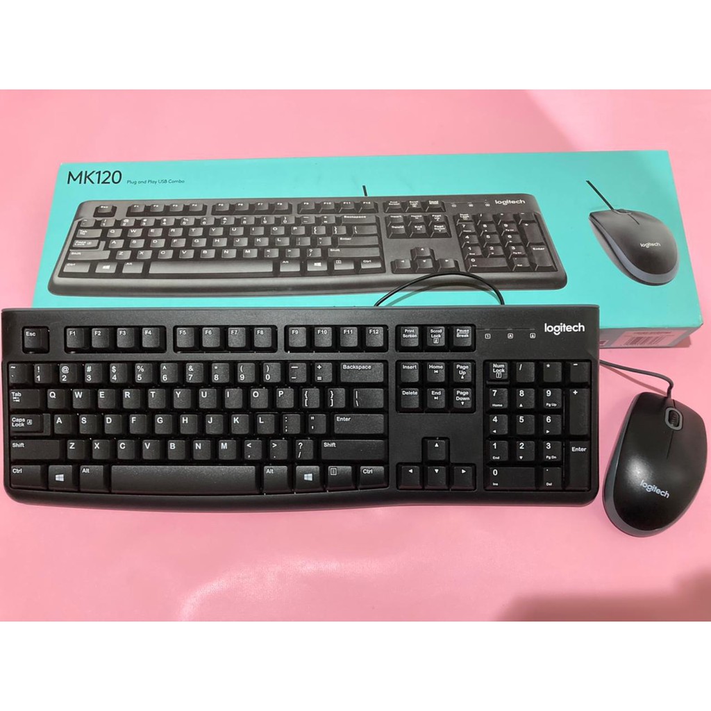 Jual Logitech Mk120 Desktop Usb Keyboard Mouse Shopee Indonesia