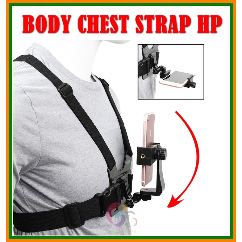 Jual Body Chest Strap Hp Smartphone GoPro & Xiaomi Yi For Motovlog Set ...