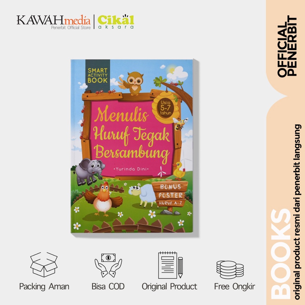 Jual MENULIS HURUF TEGAK BERSAMBUNG (BONUS POSTER) | Shopee Indonesia