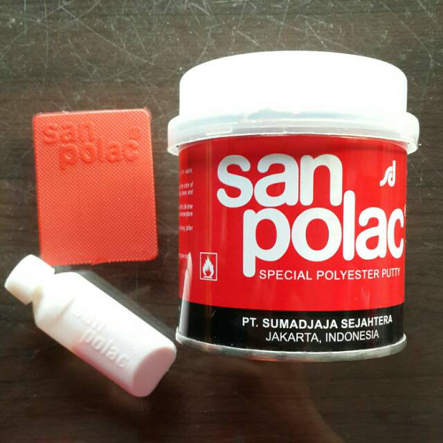 Jual Dempul Sanpolac 1/4kg(250gram) Dempul Kayu Besi Plastik Fiber ...