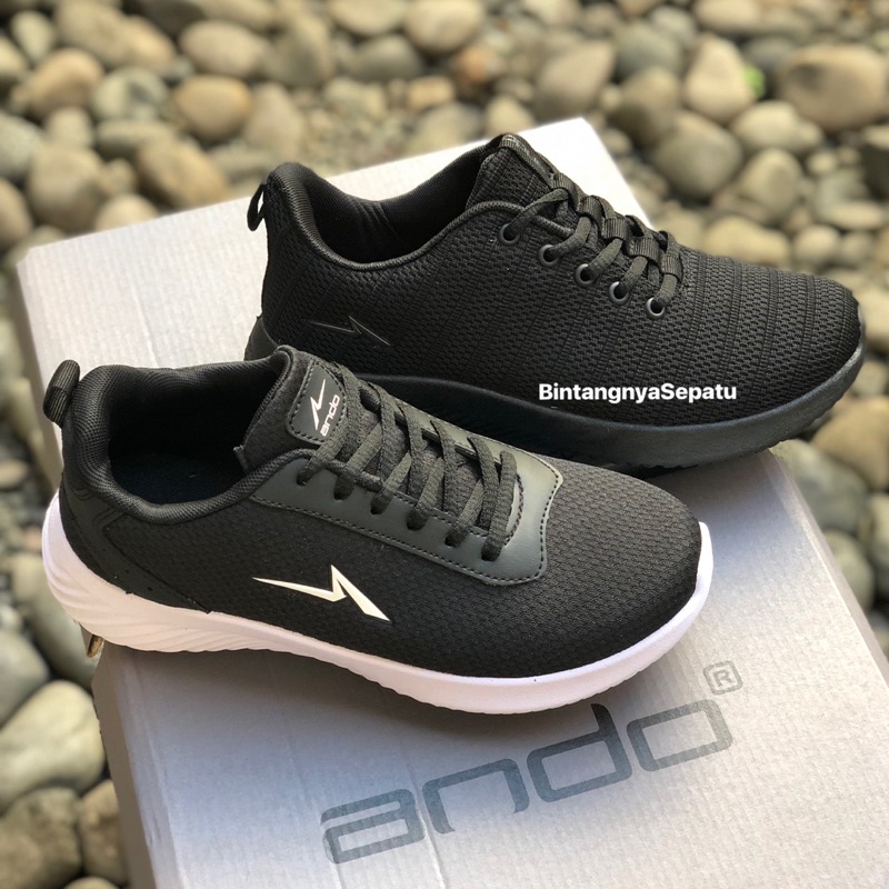 Jual SEPATU ANDO HITAM POLOS HITAM PUTIH 39-43 | Shopee Indonesia