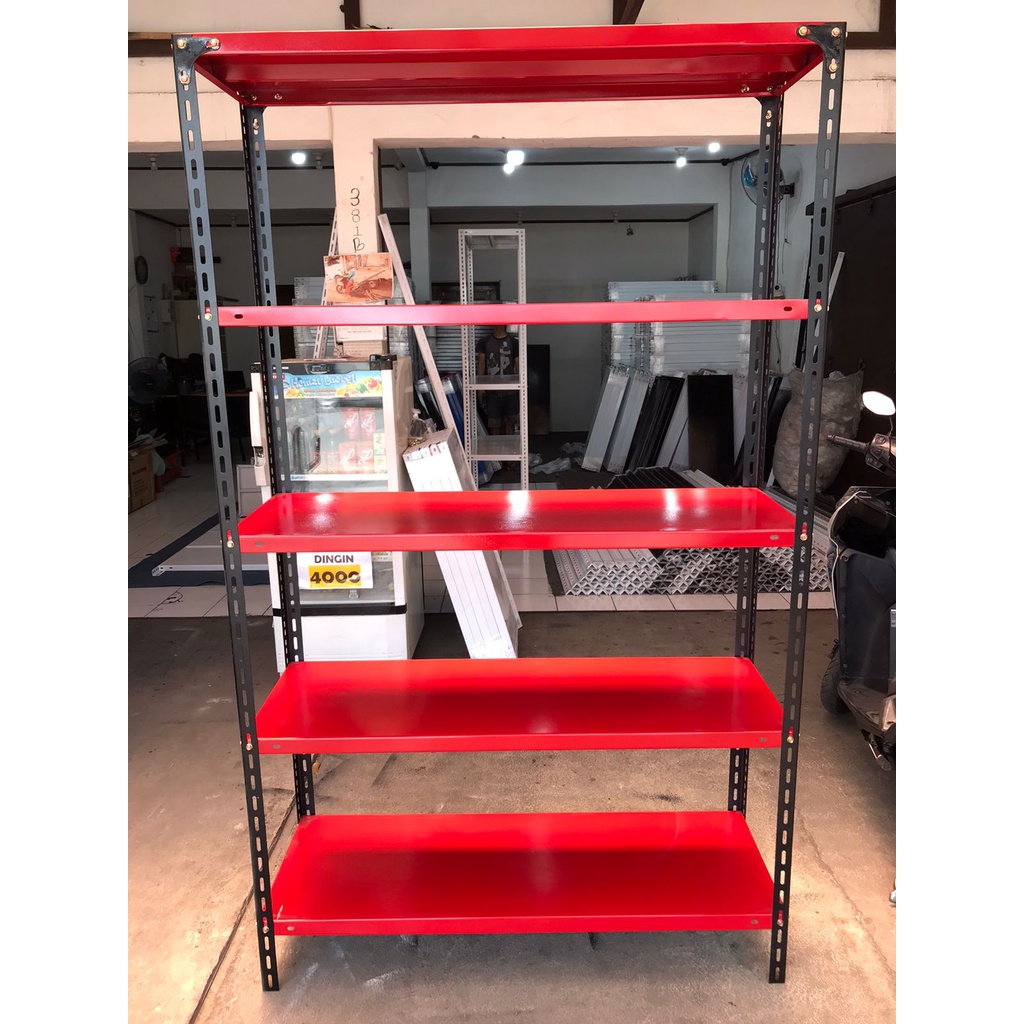 Jual Rak Besi Siku | Rak Gudang ukuran 40x120x200 | Rak Barang | Rak ...