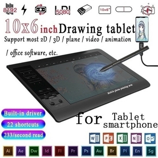 Jual Drawing Tablet Alat Gambar Digital 10x6" Professional Graphics ...