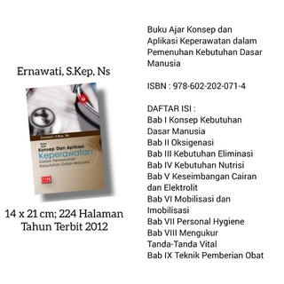 Jual BUKU ORI KEPERAWATAN : BUKU AJAR KONSEP DAN APLIKASI KEPERAWATAN DALAM PEMENUHAN KEBUTUHAN ...