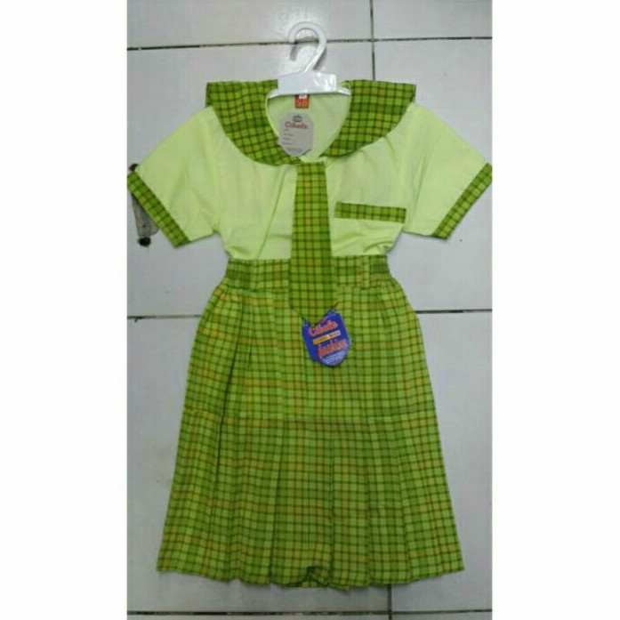 Jual baju seragam sekolah anak perempuan || baju seragam sekolah anak rok tk paud || HIJAU MUDA ...