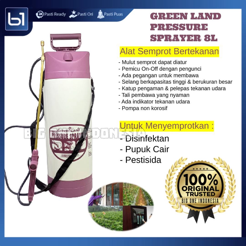 Jual Alat Semprot Disinfectant 8 Liter, Pressure Sprayer Taman, Hama ...