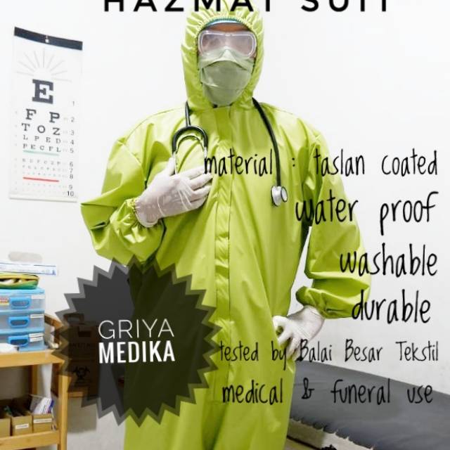 Jual Hazmat suit coverall APD Covid 19 bahan tahan air bersertifikat ...
