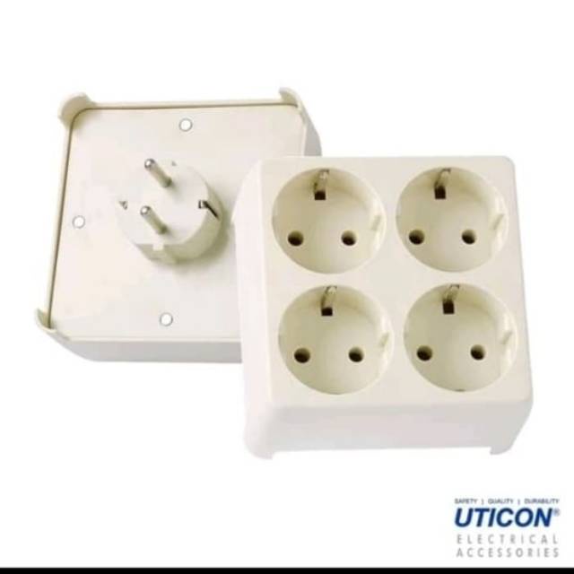Jual UTICON STOP KONTAK 4 IN 1 + STEKER PLUG / UTICON 4 LUBANG PERSEGI ...