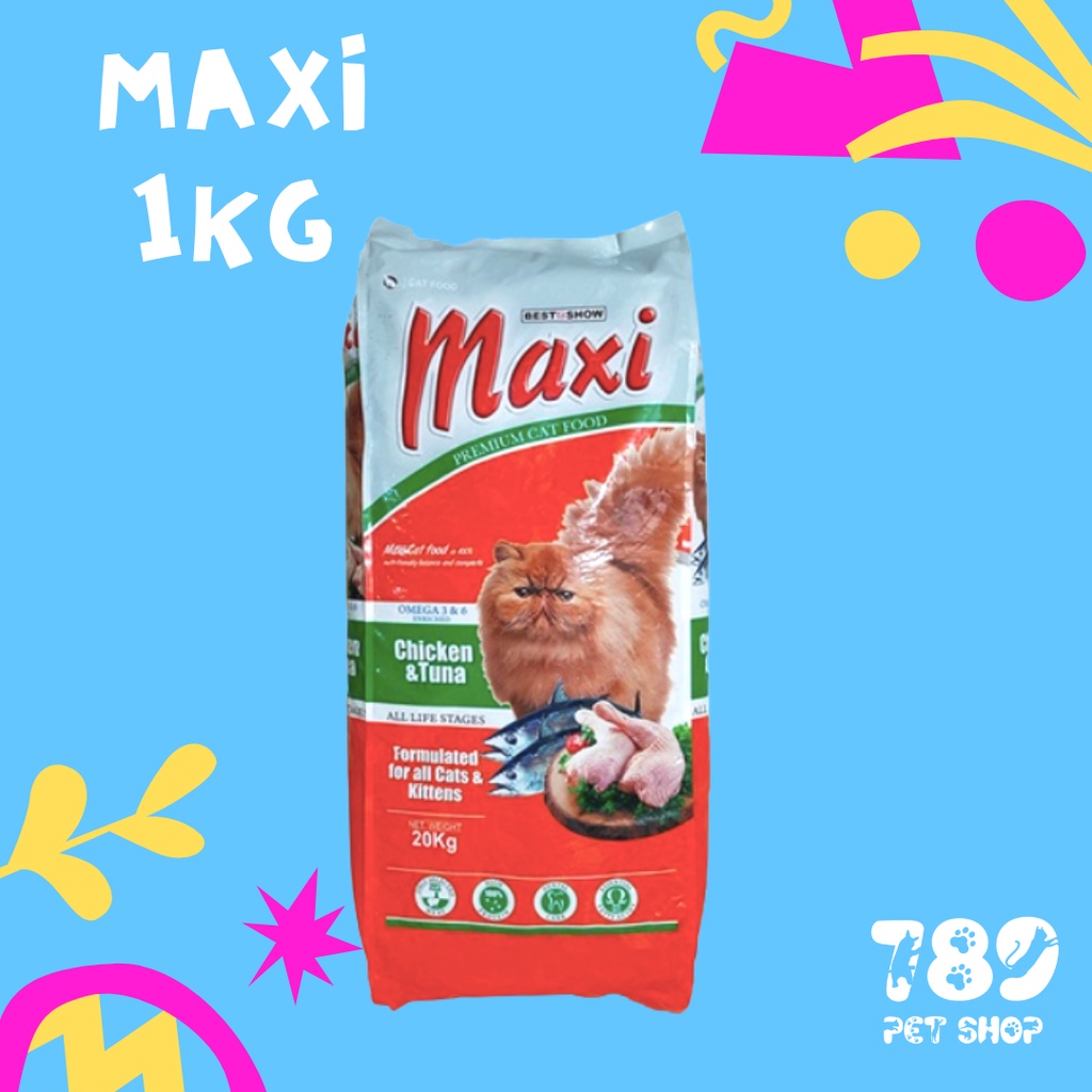 Jual Maxi 1kg Makanan Kucing Dewasa Adult Premium Cat Food | Shopee ...