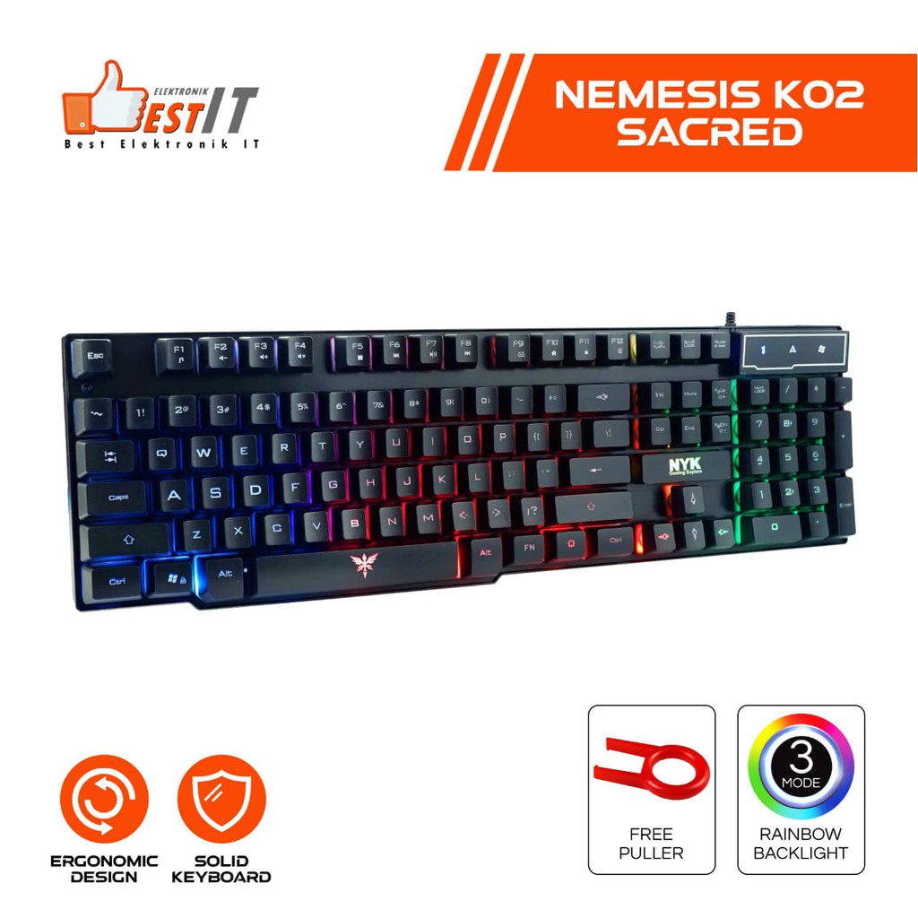 NYK Gaming keyboard NYK K02 / K-02 Full Size Keyboard Gaming Original ...