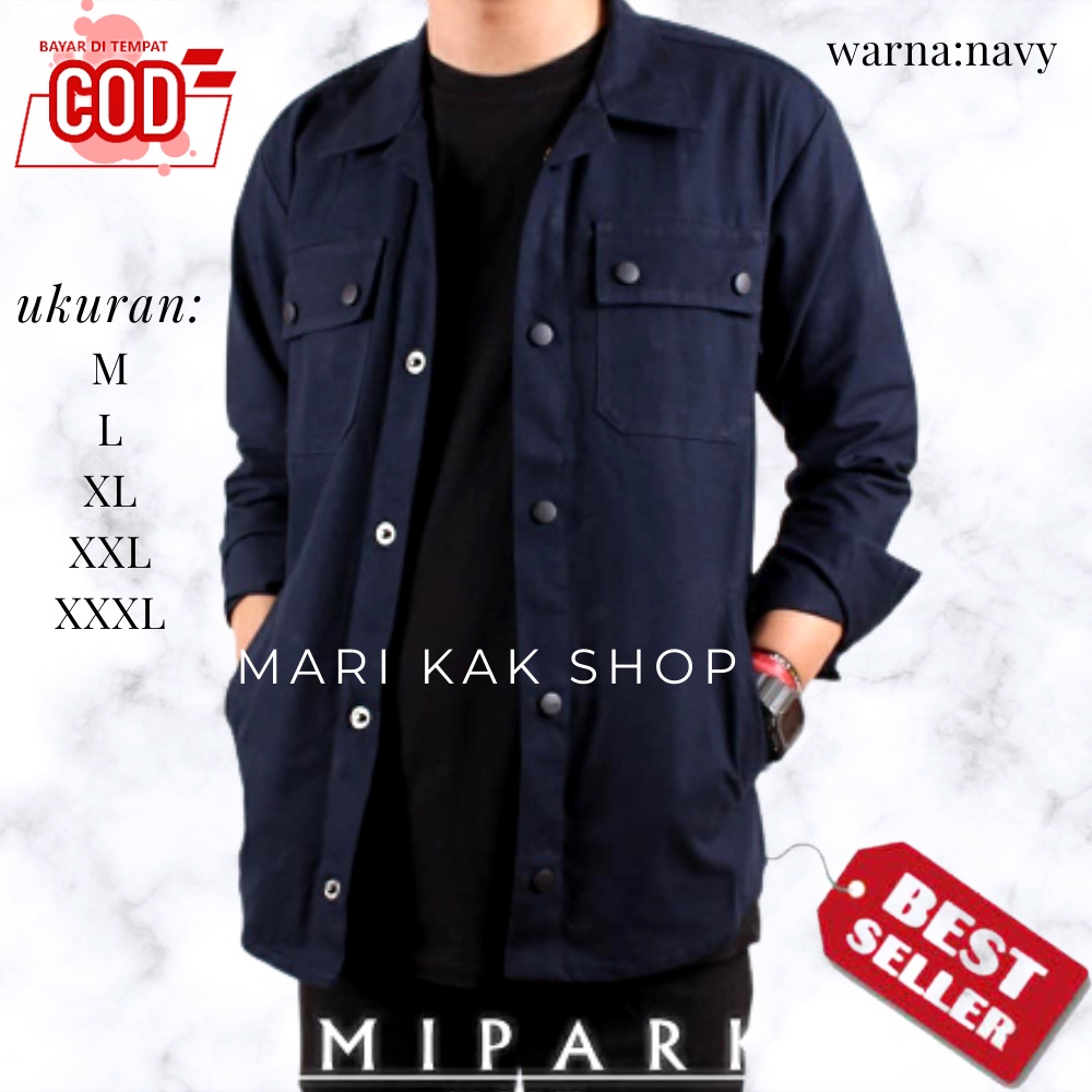 Jual Jaket pria keren jaket semi parka jaket jaket polos warna biru ...