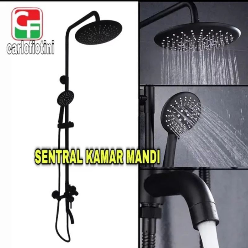 Jual PROMO Shower Hitam Set Kran Panas Dingin Shower Tiang Panas Dingin ...