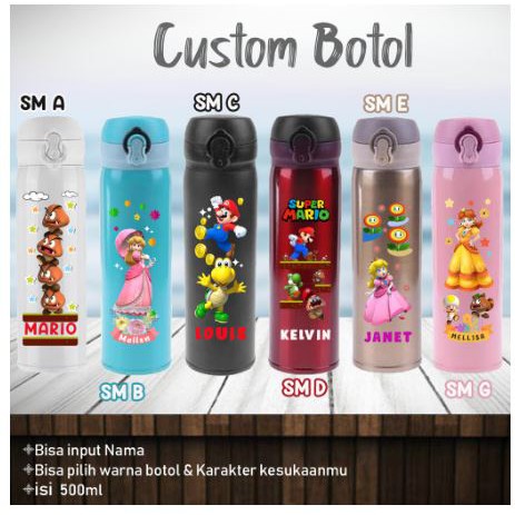 Jual Botol minum custom 500ml stainless steel | Shopee Indonesia