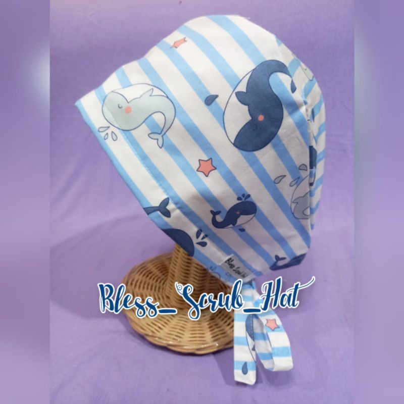 Jual Topi Bedah / Nurse Cap/ Surgical cap/ Topi Motif/Lumba biru ...