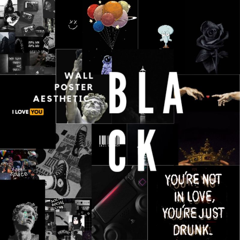 Jual Wallposter Aesthetic/Poster Dinding tema Hitam Aesthetic Black ...