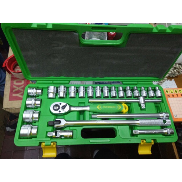 Jual Kunci sok kunci sock hand socket set 24 pcs 1/2" DR 6 PT 12 PT 8-32 mm Tekiro | Shopee ...