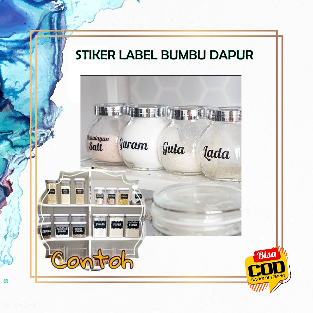 Jual 30pcs Stiker Label Bumbu Dapur Waterproof Transparant | Shopee ...