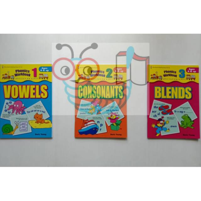 Phonics Workbook 1-3 Vowels Consonants Blends | Shopee Indonesia