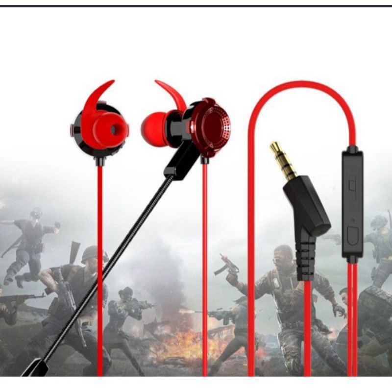 Earphone Gaming For Mobile Legend PUBG/ Headset Mobile Gaming Mic ...