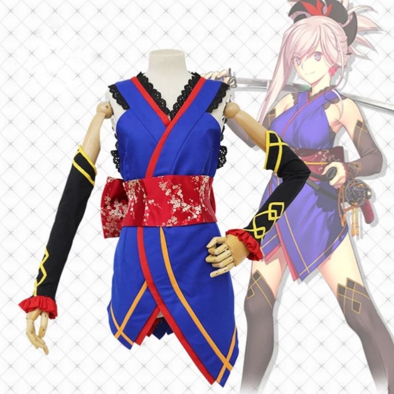 Jual kostum Miyamoto Musashi Pakaian Seragam Yukata Cosplay Anime ...