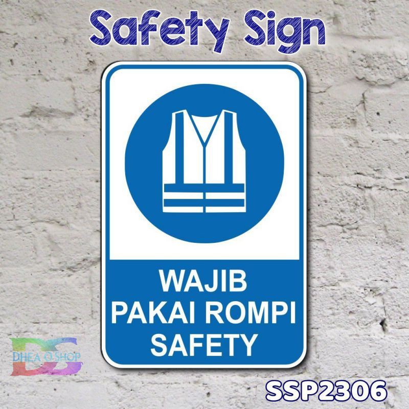 Jual Dheashop Safety Sign Label Rambu Petunjuk K3 EESH - Wajib Pakai ...