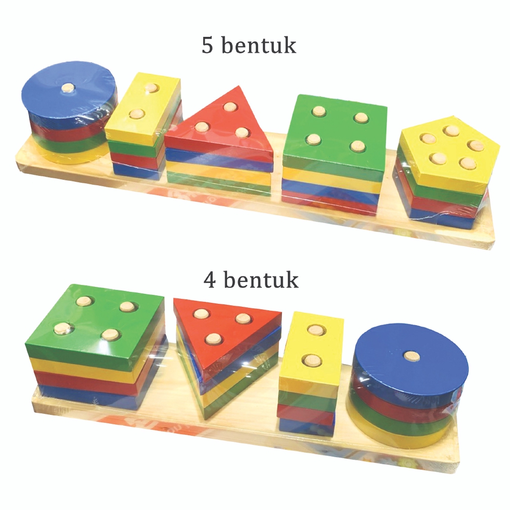 Jual JTM - MAINAN EDUKASI ANAK BALOK KAYU PUZZLE GEOMETRIC BALOK KAYU ...