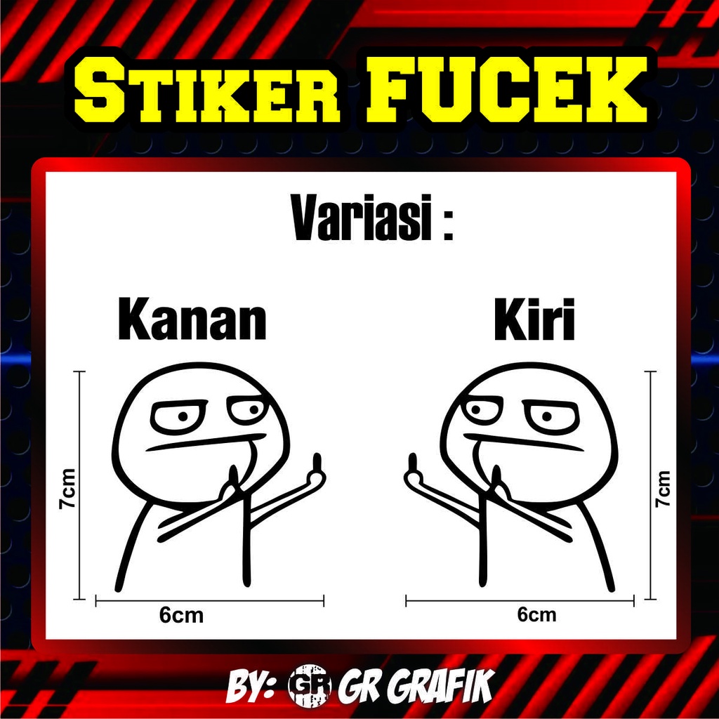 Jual STIKER/STICKER CUTTING FUCEK, MIDDLE FINGER MEME/STIKER FUCEK ...