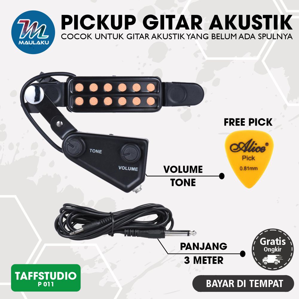 Jual Pickup Gitar Akustik Mic Spul Acoustic Guitar 12 Hole Pickup ...