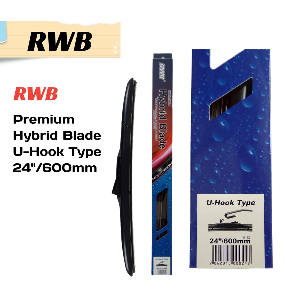 Jual Wiper Hybrid Blade Model U Type Hook Wipper Mobil Ukuran 24 Merk ...