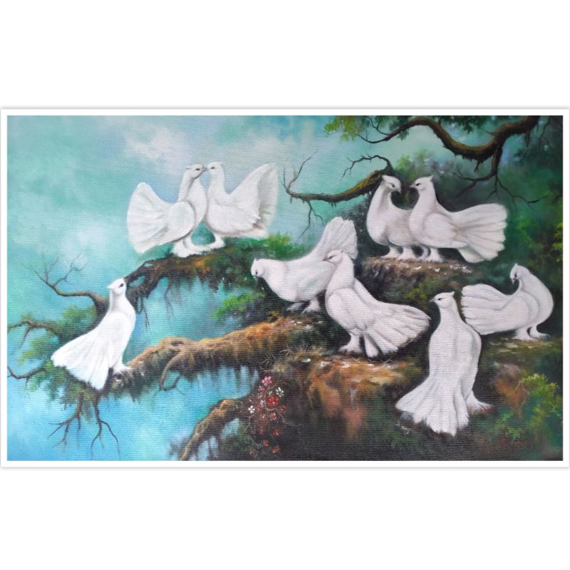 Jual Lukisan Burung Merpati 80 x 130 cm | Shopee Indonesia