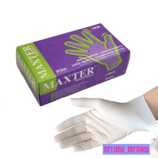 Jual Sarung Tangan Maxter Latex Exam Gloves / Handscoon Maxter Latex ...