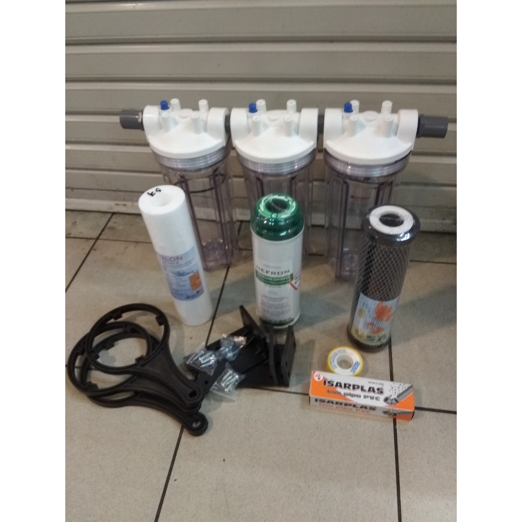 Jual Paket 3 Housing 1 per 2 In -Filter Air - Bau Besi - Kamar Mandi ...