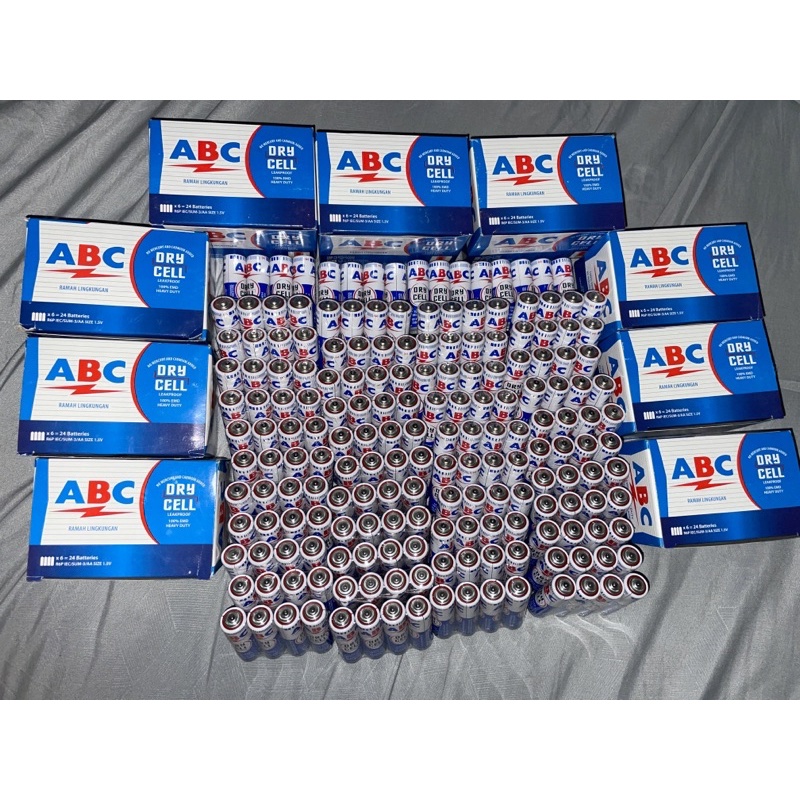Jual BATERAI ABC R6 / AA ( BATERAI JAM DINDING) | Shopee Indonesia