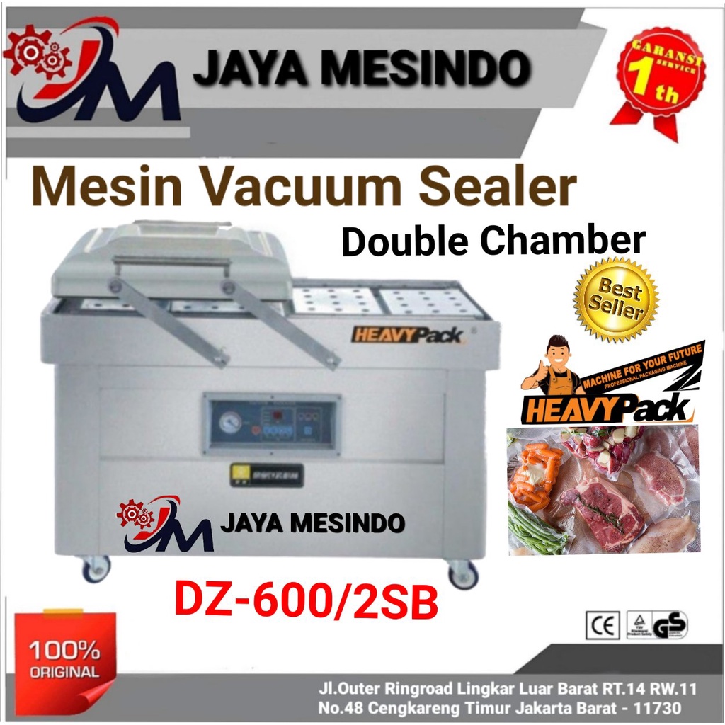 Jual Mesin Vacum Sealer Hampa Udara Double Chamber DZ-600/2SB Heavypack ...