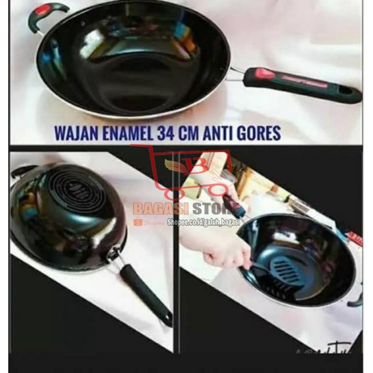 Jual WAJAN GAGANG ENAMEL ANTI LENGKET / ANTI GORES | Shopee Indonesia