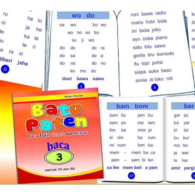 Jual BUKU BELAJAR MEMBACA TK/SD Batu Paten BACA 3 | Shopee Indonesia