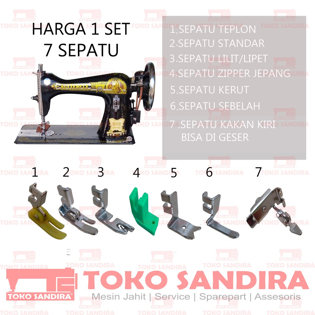 Jual Sepatu Mesin Jahit komplit Tadisional ( butterfly - Singer ...