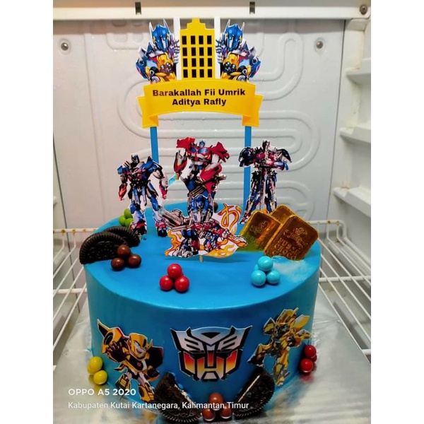 Jual Topper cake kue transformer robot bumblebee free nama dan ucapan | Shopee Indonesia