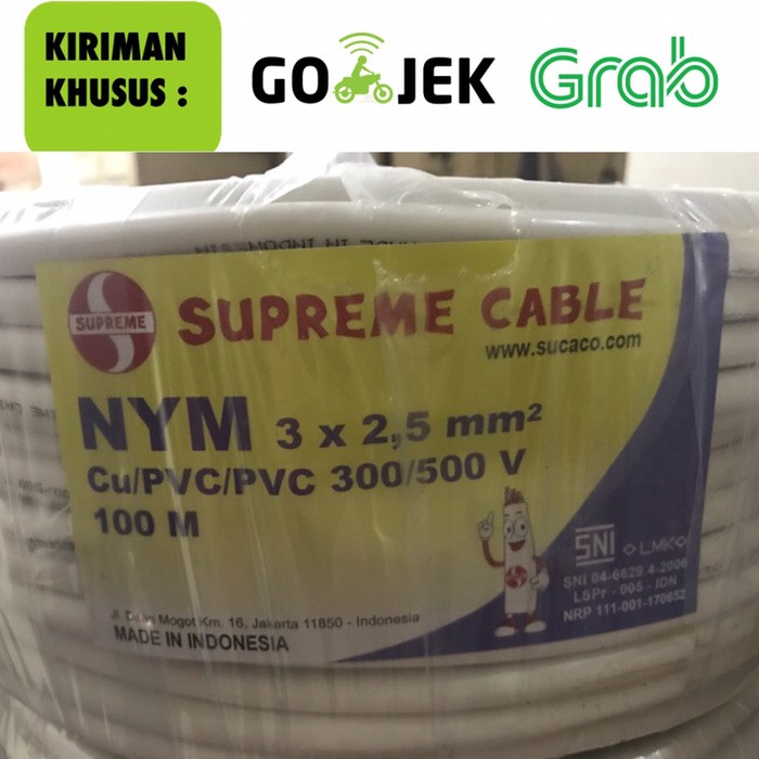 Jual Pertukangan KABEL SUPREME NYM 3x2 5 Mm 50m Meter 3x2 5 100m 3 X 