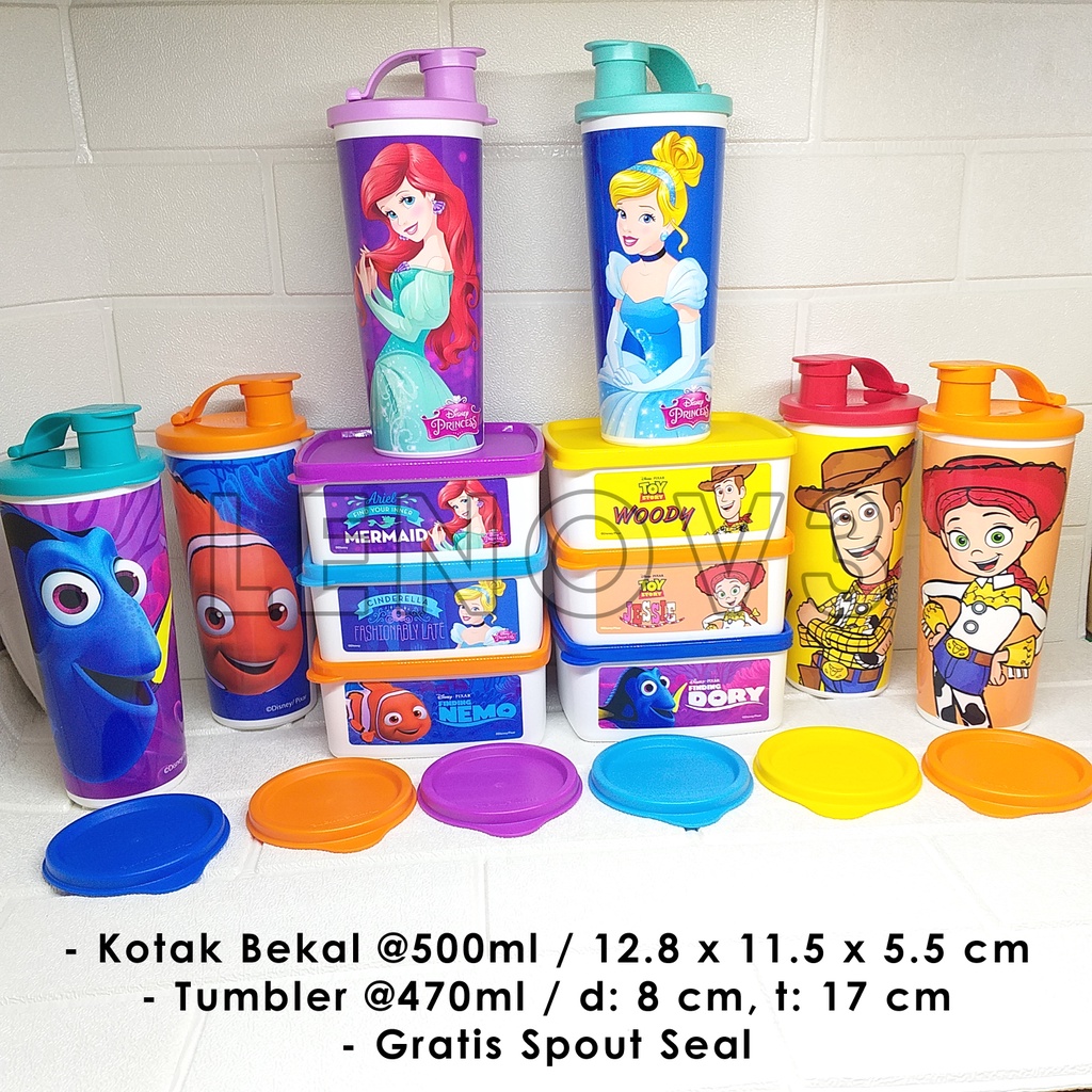 Jual NEMO / PRINCESS / TOY STORY Break Time Set Ecer (1) Tupperware ...