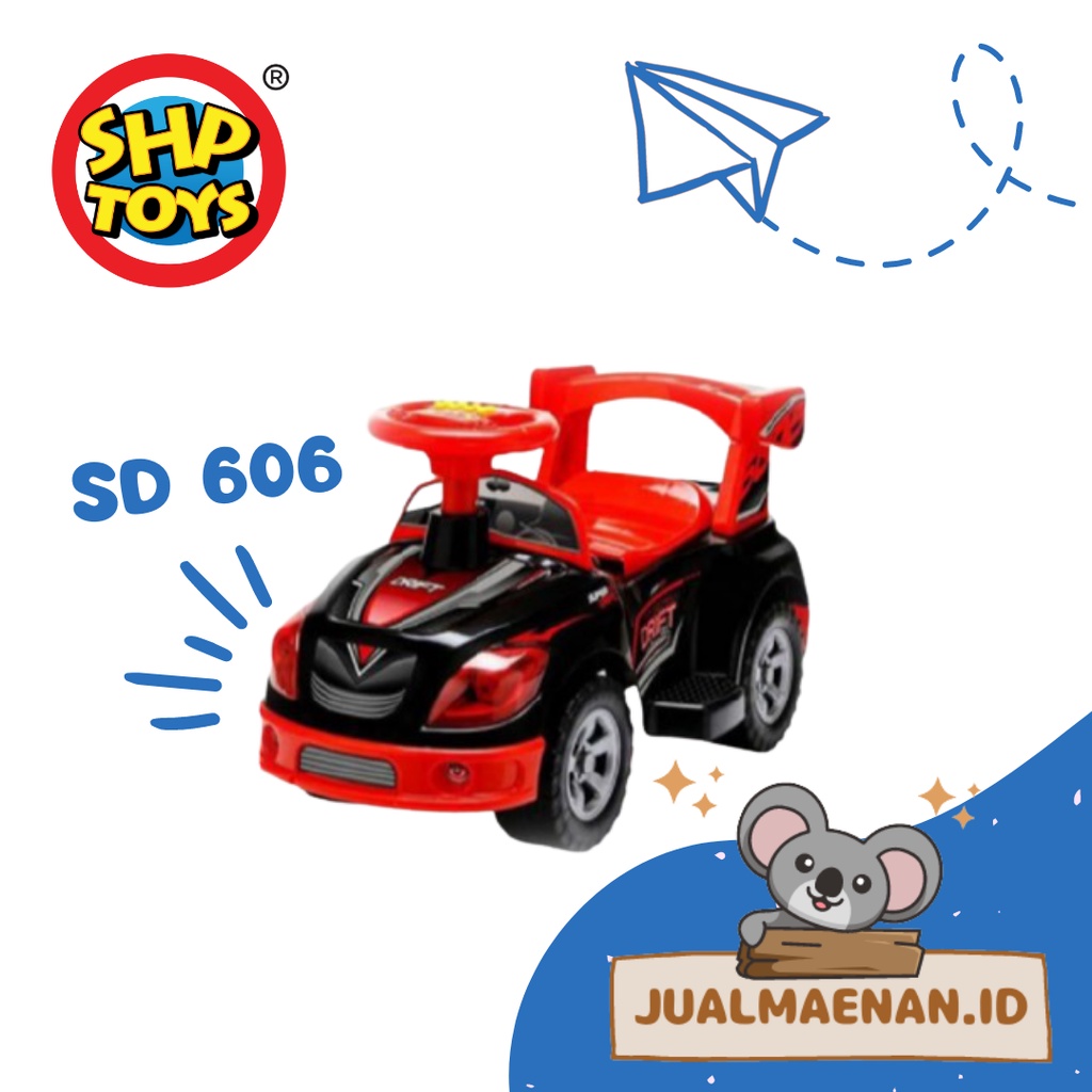 Jual Mainan Mobil Dorong Anak Ride On Sedan SD 606 Fitur Lampu Musik ...